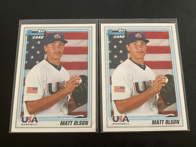 2x MATT OLSON 2010 Bowman DRAFT USA 1st Rookie Card PACK FRESH BDPP104 ...
