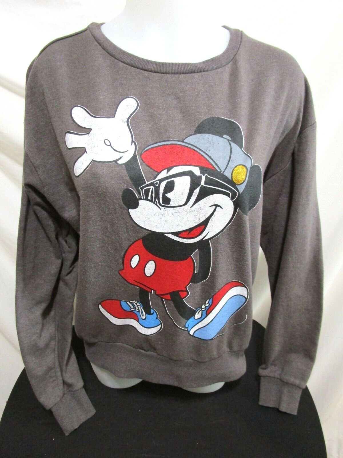 Disney Mickey Mouse Gray Oversize Thin Long Sleeve Sw… - Gem