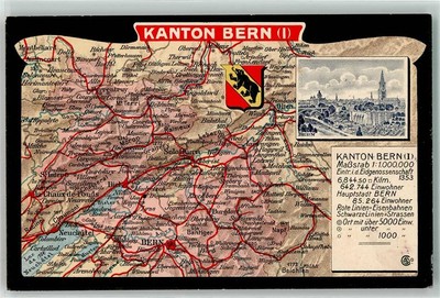 13910152 - Bern Kanton Bern Wappen Landkarte Bern Stadt | eBay