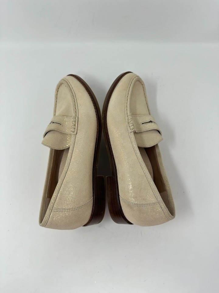 Vionic Waverly Gold Leather Loafers Shimmer Metallic Size 7 | eBay