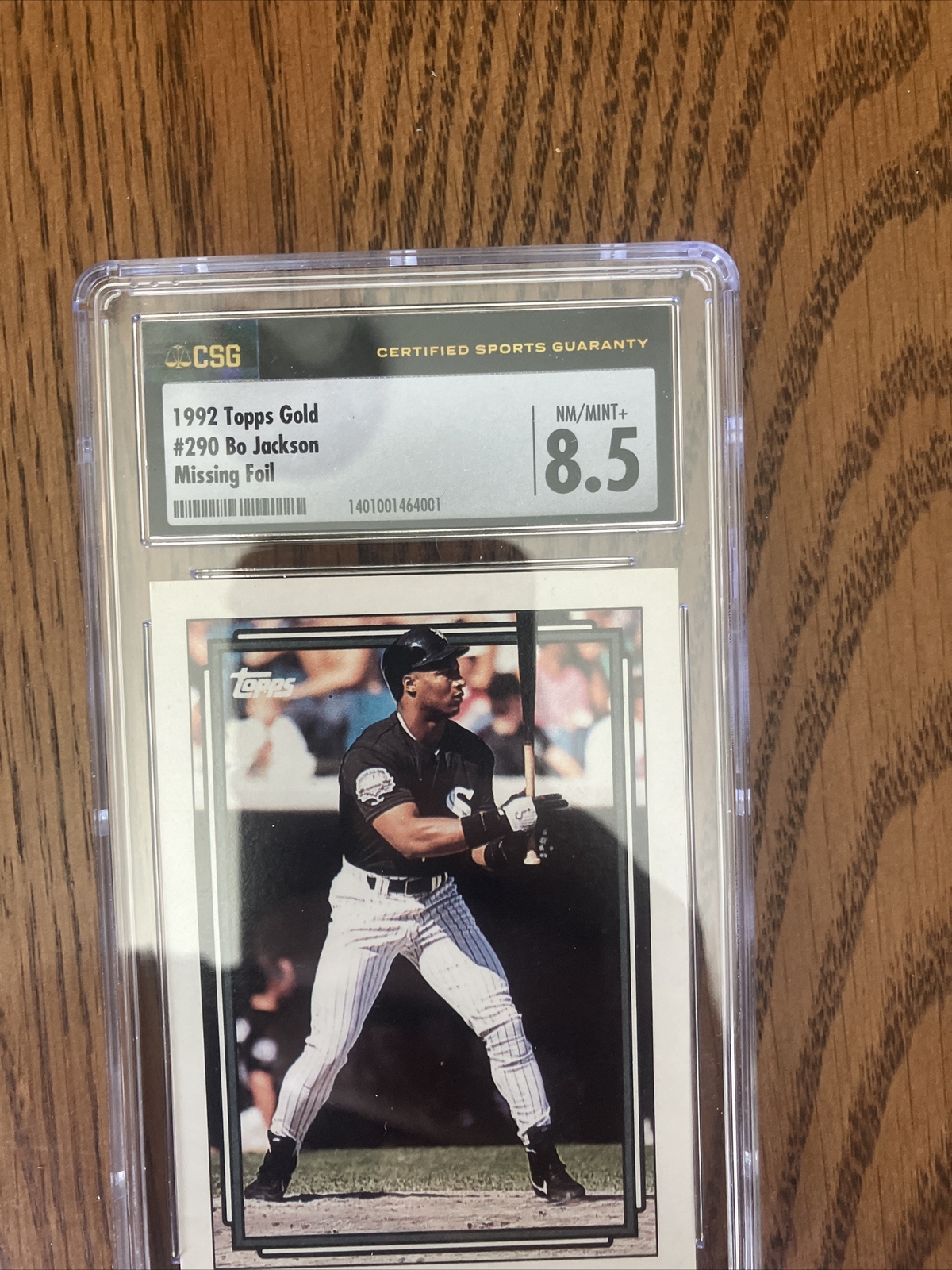 1992 topps gold #290 Bo Jackson pop 1 rare missing foil. graded CSG 8.5 ...