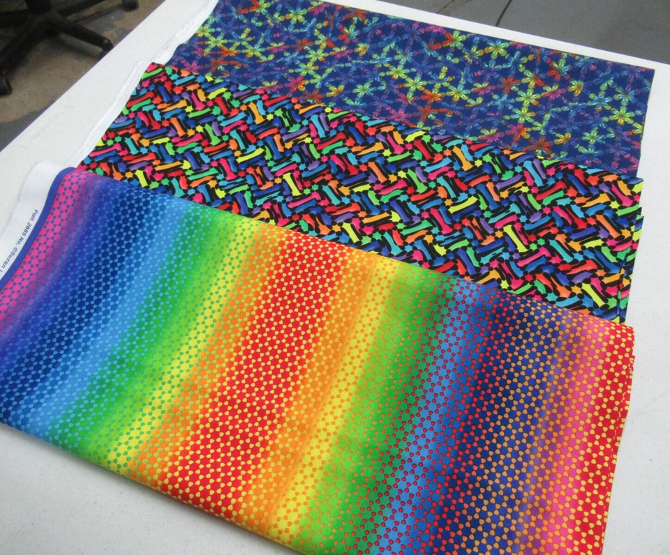 Blank Textiles quilt-craft fabric KALEIDOGRAPHIX mini bundle 3 styles x ...