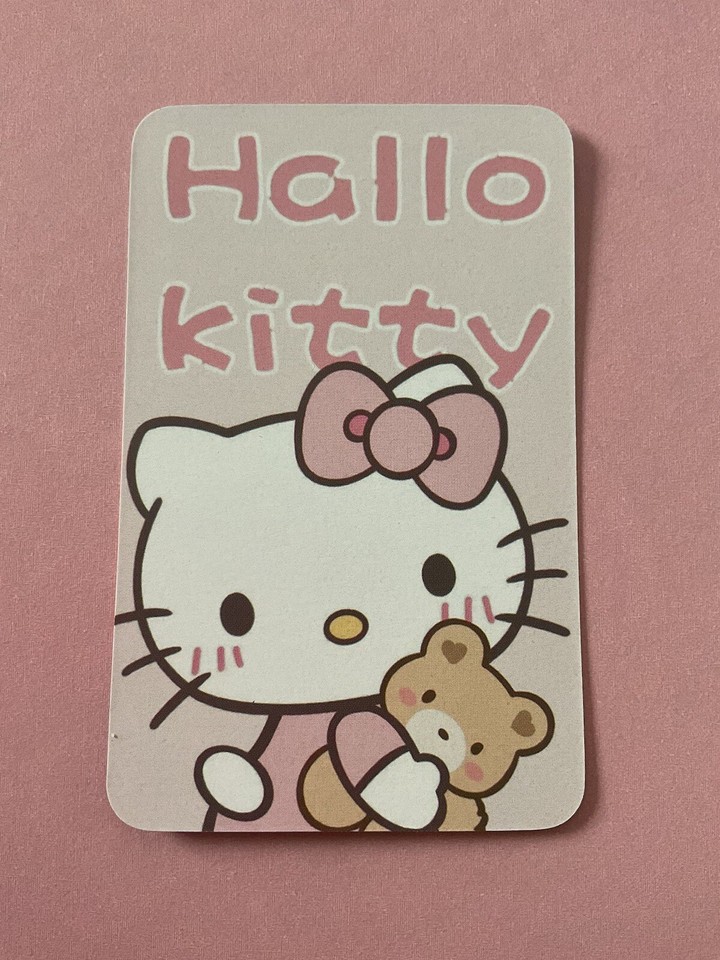 Hello Kitty Hugging Teddy Bear With Candy Background - Mini Card | eBay