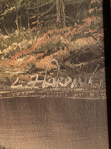 L HARDING Signed Landscape Oil Painting w/ Anco Bilt Frame 16 x 13 RARE ...