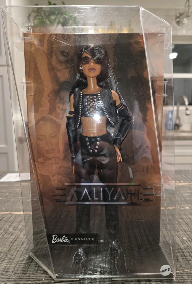 Barbie Signature Aaliyah Collectible Doll in Black Faux Leather Outfit ...