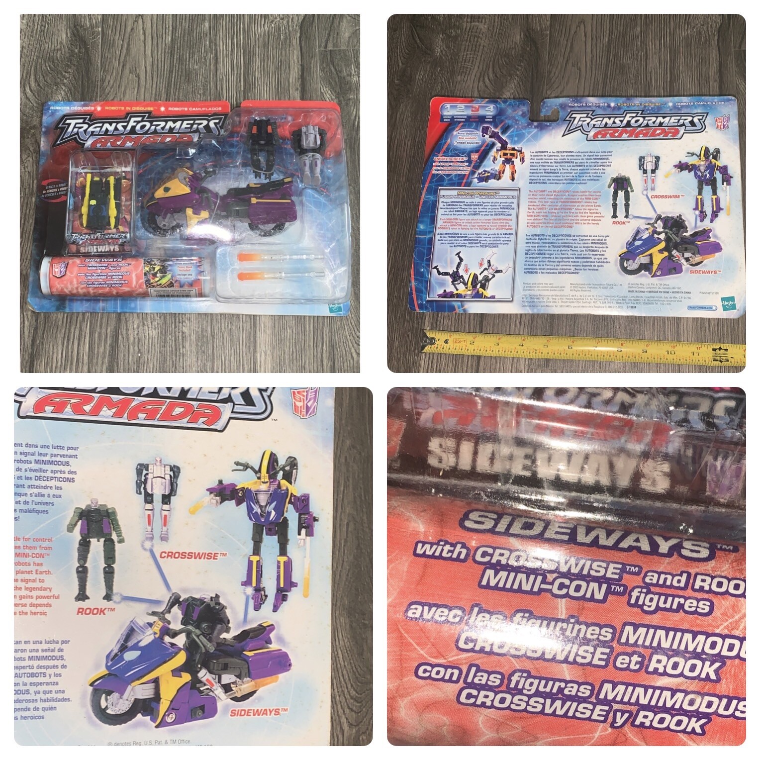 NEW 2001 Transformers Armada Sideways w/ Crosswise & Rook mini cons ...