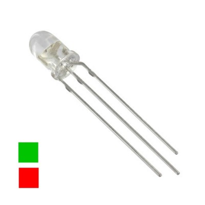10 HuiYuan 5019R1G3C-DSC DUO LEDs 5mm Clear Red-Green LED BI-COLOR ...