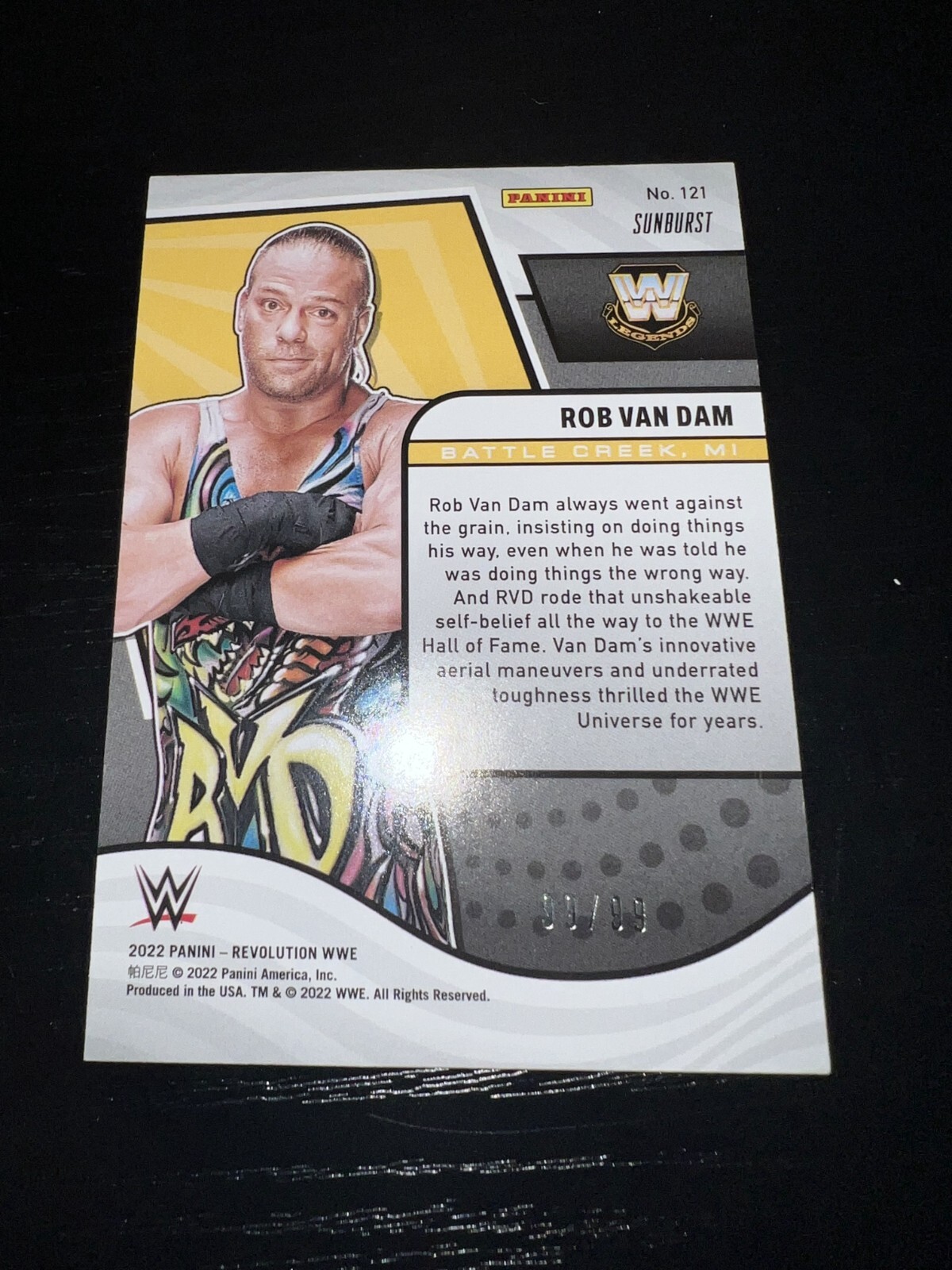 2022 Panini Revolution WWE - Legends Sunburst #121 Rob Van Dam /99 for ...