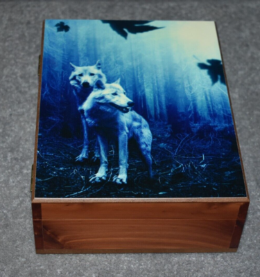 #4631 WOLVES IN TWILIGHT KEEPSAKE JEWELRY HOME DECOR WOOD CEDAR BOX | eBay