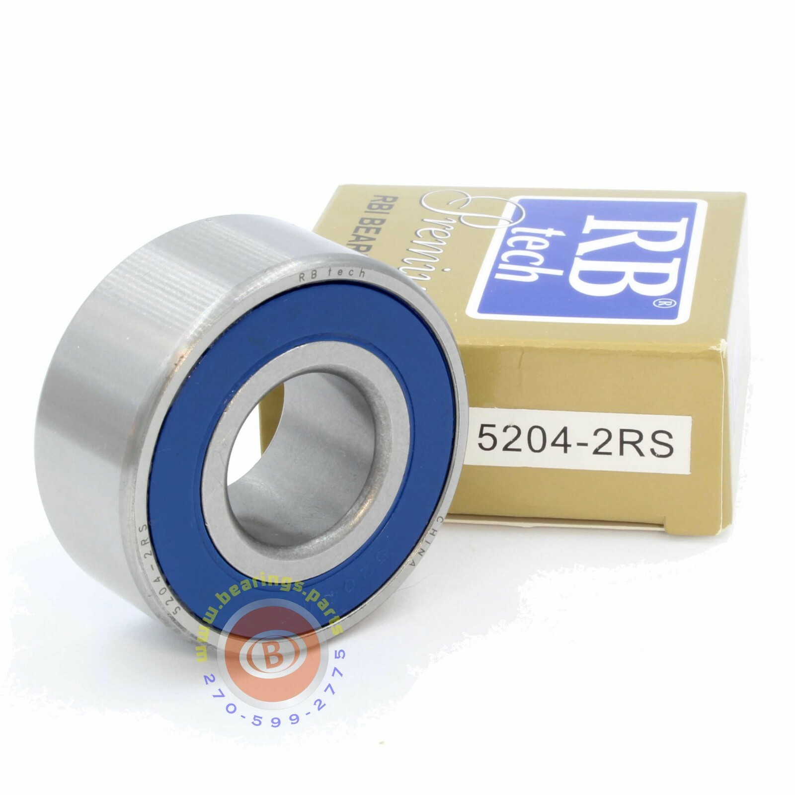 5204 2RS Double Row Sealed Angular Contact Bearing 20mm x 47mm x 20.6mm ...