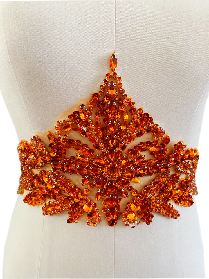 Rhinestone Applique Crystal Motif Shiny Bead for Wedding Fancy Dress ...