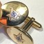 Lamode Masonic G Oval Cufflinks Vintage Yellow Gold Filled Blue Toggle ...