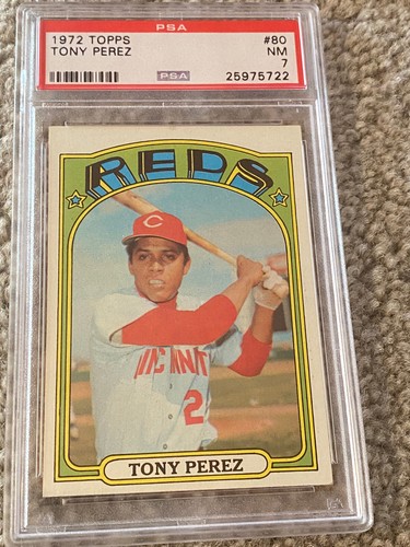 🔥 TONY PEREZ 1972 TOPPS #80 PSA 7 NEAR MINT CINCINNATI REDS HOF New ...