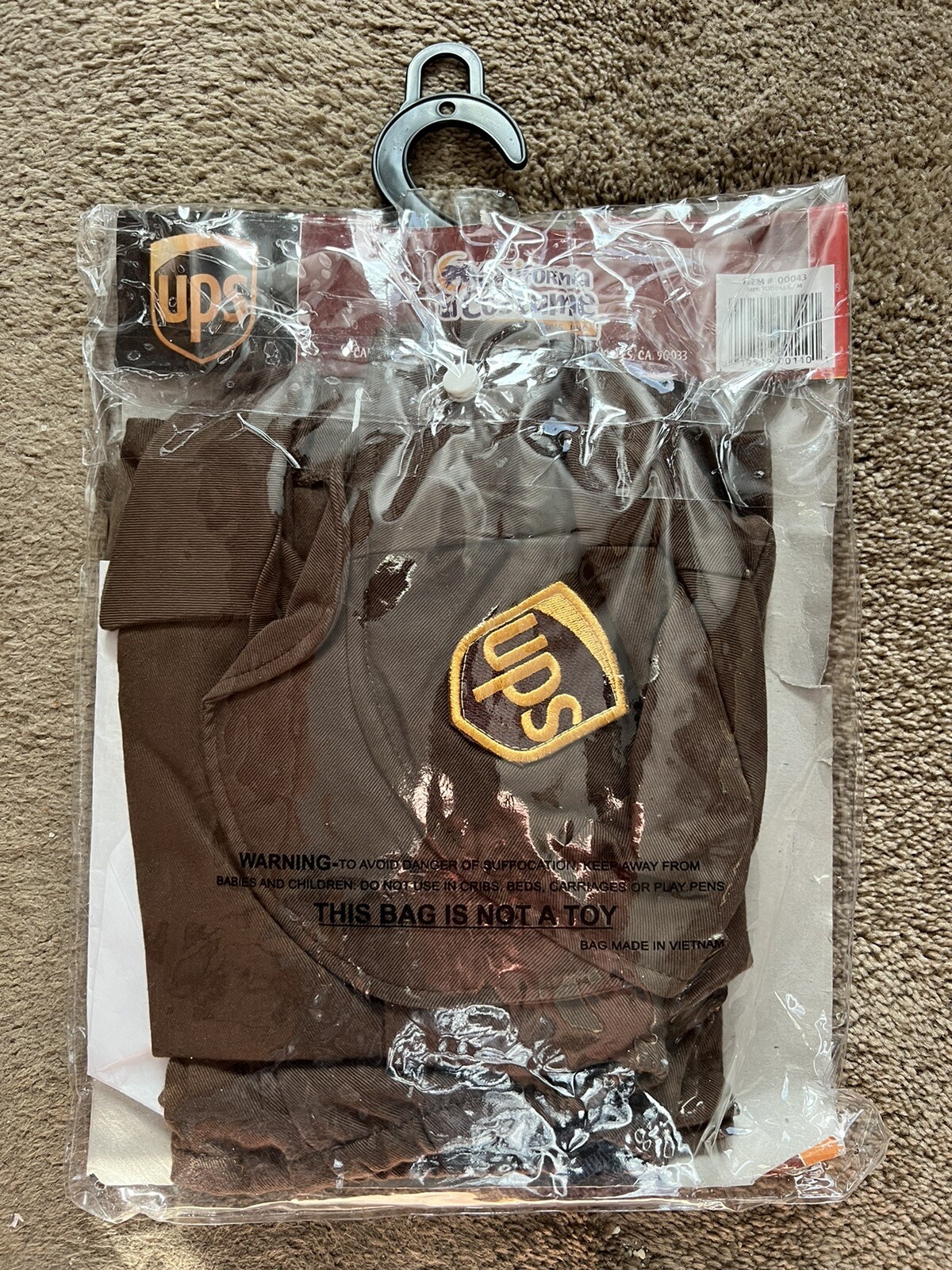 UPS Delivery Guy Licensed Uniform Toddler Halloween Costume Size M 3 ...