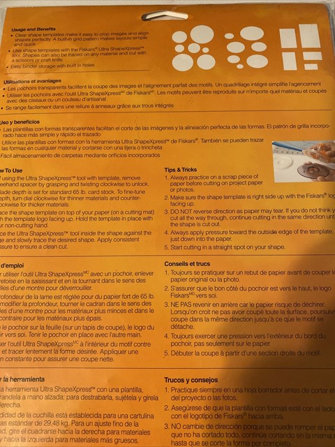 Fiskars Shape Template 3-pack Circles Ovals Rectangles Scrapbooking for ...