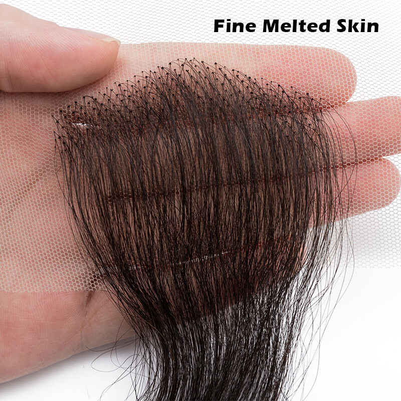 Toupee Human Hair Mini Replacement System Ultra Thin Skin PU For Bald ...