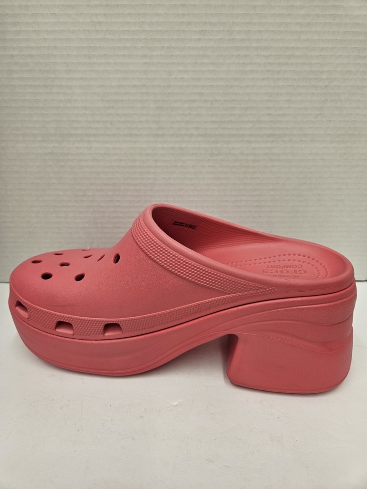 NEW! CROCS SIREN CLOG Women Hyper Pink Chunky Heel Comfort Slip On ...