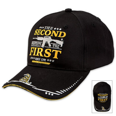 Black "The Second Protects The First" Adjustable Cap Baseball Hat ...