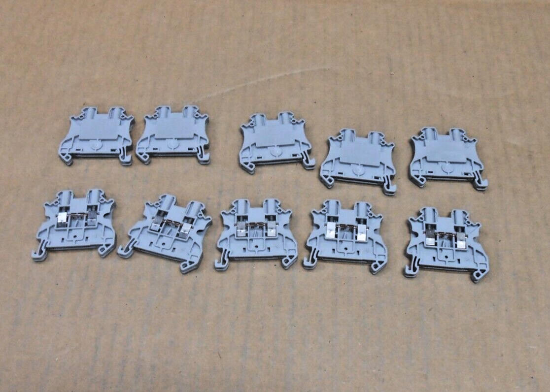LOT OF 10 NEW EATON XBUT25 TERMINAL BLOCK SCREW GRAY 26-12 AWG 20A (3 ...