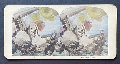 Stereoview WW1 Military - Big Guns At Work | eBay