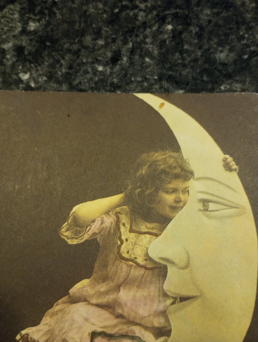 Vintage Halloween Moon Face