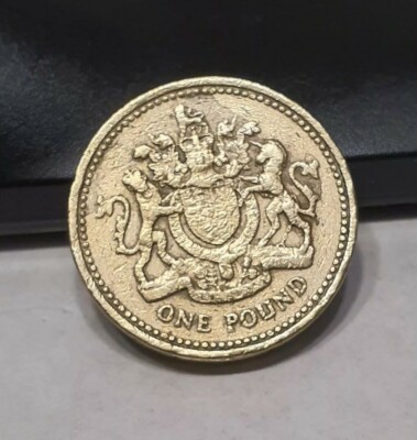 RARE £1 POUND 1983 Royal Arms COIN MINT ERROR UPSIDE DOWN WRITING First ...