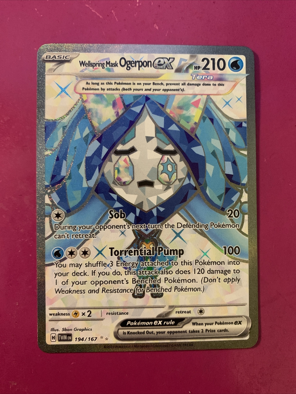 Wellspring Mask Ogerpon EX Full Art NM/M 194/167 Twilight Masquerade ...