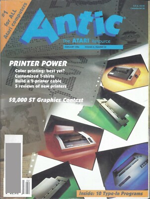 Atari, Antic Magazine, February 1986 | eBay