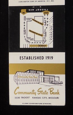 1960s Community State Bank Established 1919 Drive In Window Map Kansas ...