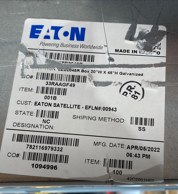 Eaton PRL3A Pow-R-Line 3a Panelboard for sale online | eBay