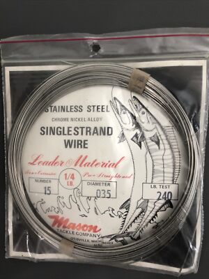 Mason Stainless Steel Single Strand Wire 1/4 Lb. 035 diam. 240 Lb.test ...