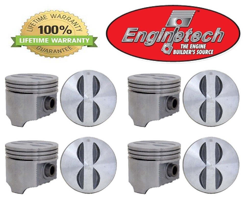 Chevy Chevrolet SBC 283 4.6L V8 Premium Flat Top Pistons 1957 - 1967 ...