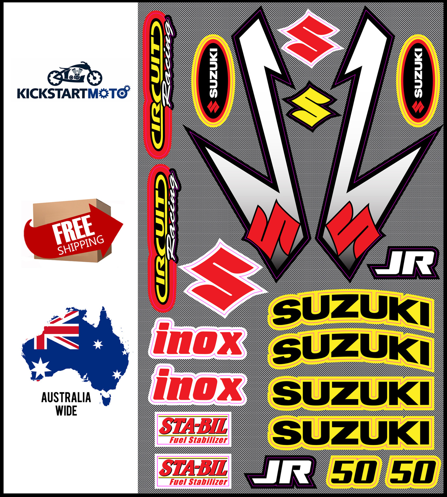 For Suzuki JR50 Sticker Decal Kit JR 50 Stickers | eBay Australia