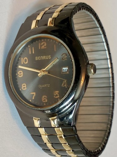 Benrus Men's BNW62 138 PC32, Battery 377 Quartz Wristwatch, Gold/Black ...