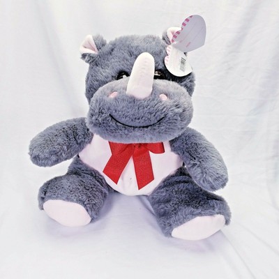 Rhino Plush 11” Stuffed Animal Gray and Pink 49022429574 | eBay