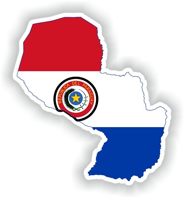 PARAGUAY Map Flag Vinyl Sticker High resolution Quality Waterproof ...