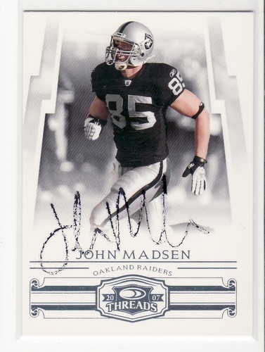 JOHN MADSEN OAKLAND RAIDERS UTAH UNIVERSITY SMEARED AUTOGRAPHED CARD | eBay