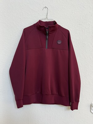SOBK Quarter Zip Mens Long Sleeve Pullover Sweater - Maroon Color ...