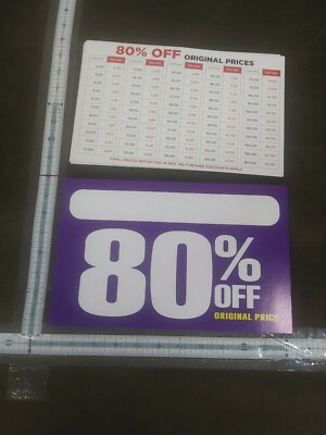 80+ Retail Store Discount Signs Clearance Mark Down 7in X 11in 80% ...