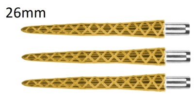 TARGET FIRESTORM 26mm GOLD DIAMOND STEEL TIP DART REPLACEMENT POINTS 3 ...