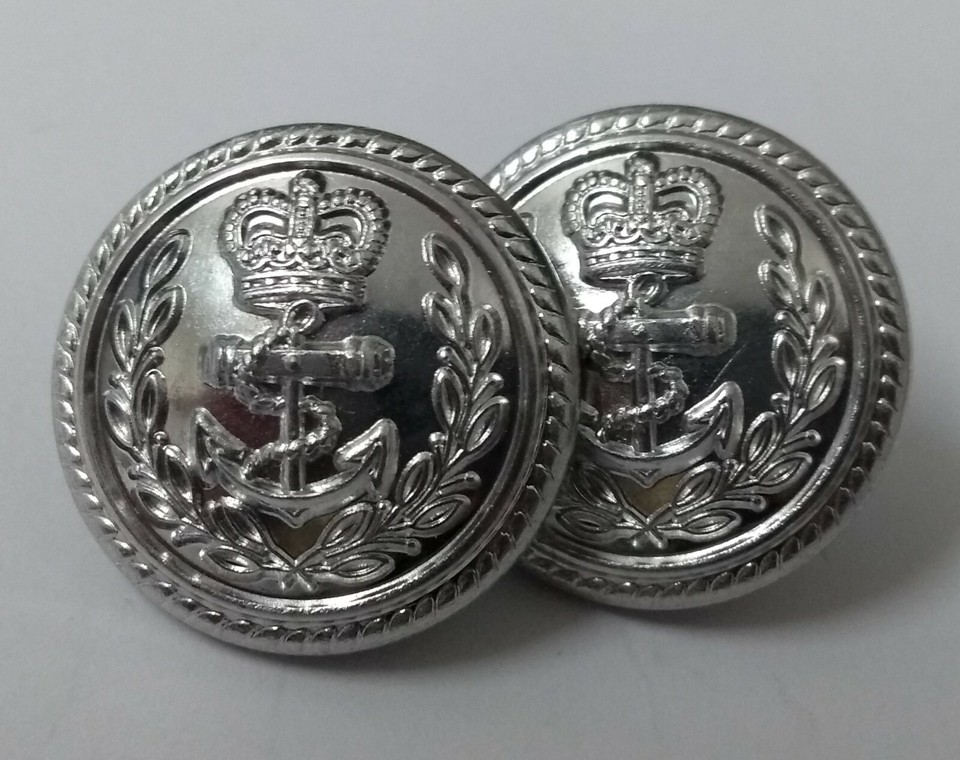Genuine British Royal Navy Officers Flag Dress Buttons RN Insignia x2 ...