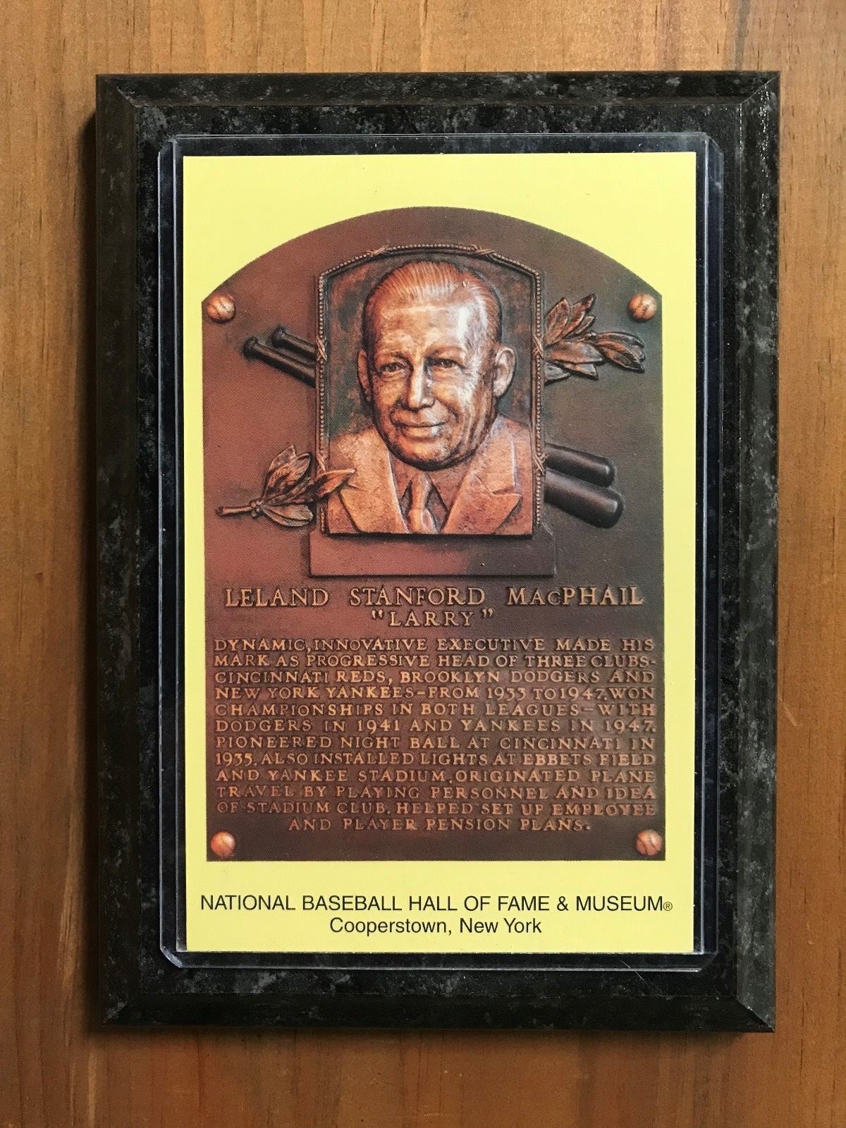 Larry MacPhail - Baseball Hall of Fame Induction- Ready to Hang Wall ...