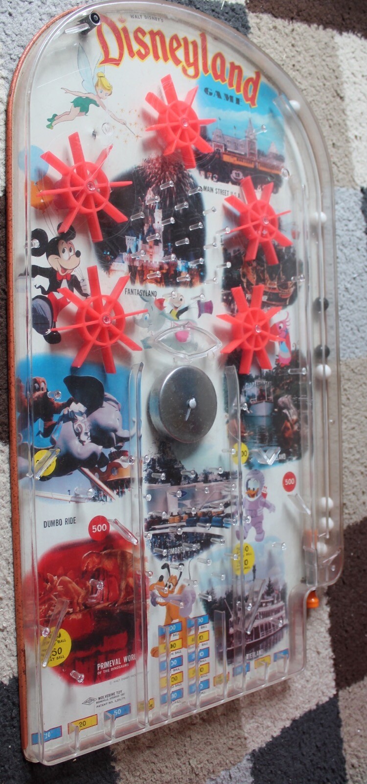 DISNEYLAND Vintage PINBALL MACHINE 60s DISNEY GAME Wolverine Toy RARE ...