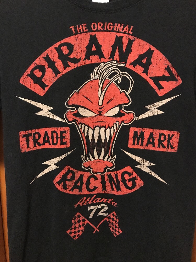 PIRANA Z Racing NHRA ~ Men's Small ~ Clown Psycho Since 72 ~ 2 Sided T ...