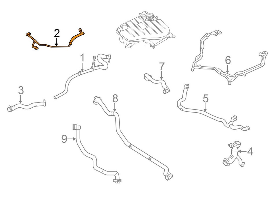 2010-18 JAGUAR XJ 5.0L V8 Cooling Vent Hose C2D6362 Genuine OEM ...