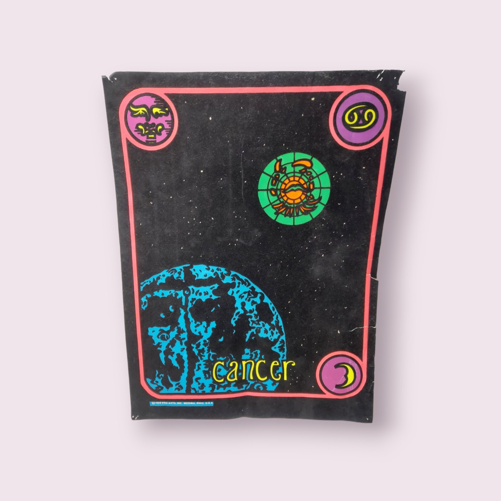 Vintage 1969 Pro Arts Inc. Blacklight Poster - Zodiac Cancer Design | eBay