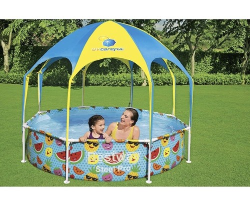 Bestway 8in x 20ft Splash-in-Shade Kids Spray Play Swimming Pool with ...