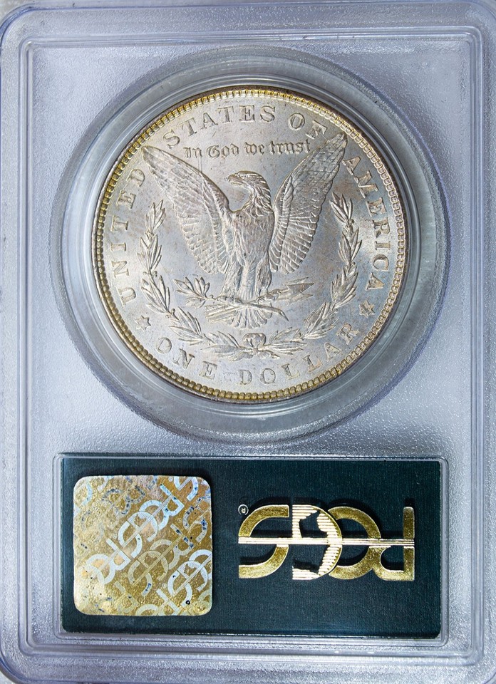1886-P PCGS MS63 CAC (OGH) MORGAN $ - MONSTER TONING - RAINBOW TONED ...