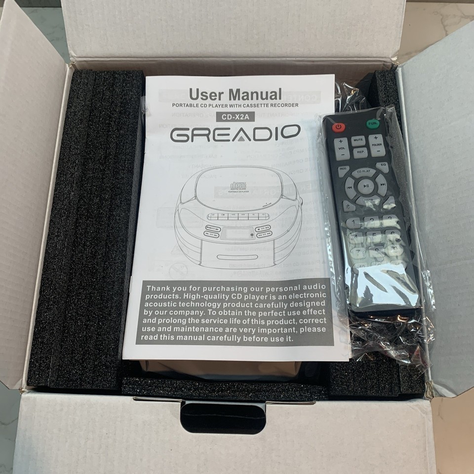 NEW BLUE Greadio CD Player Boombox Cassette CD-X2A –AM/FM Radio ...