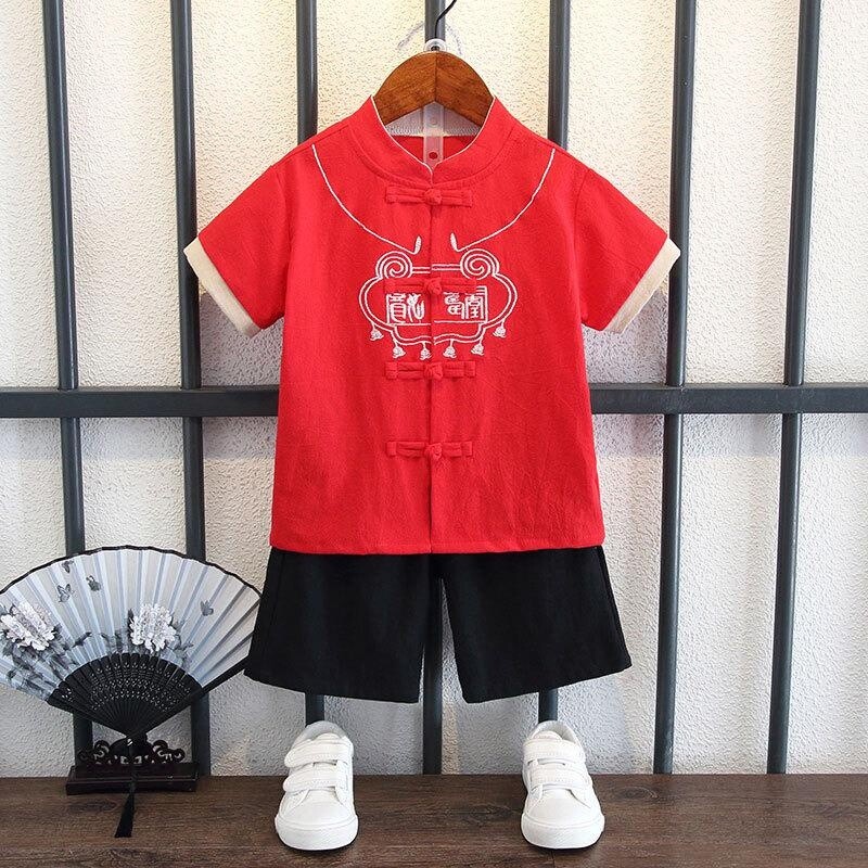 2Pcs Boys Hanfu Tang Suit Chinese Traditional Embroidery Toddler Suit ...